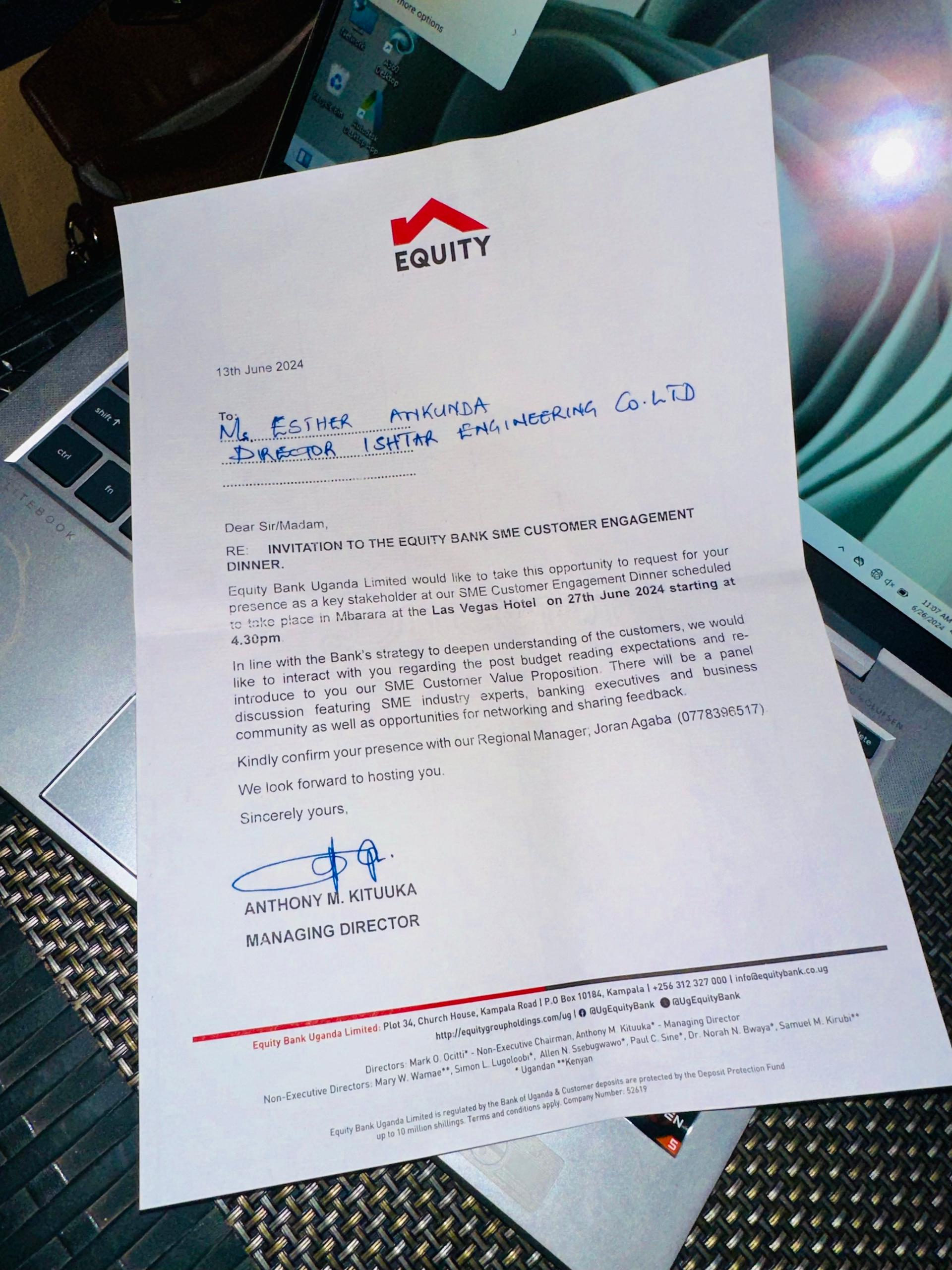 Tupange Business – 2024 Equity SME Customer Dinner - Ishtar Engineering ...